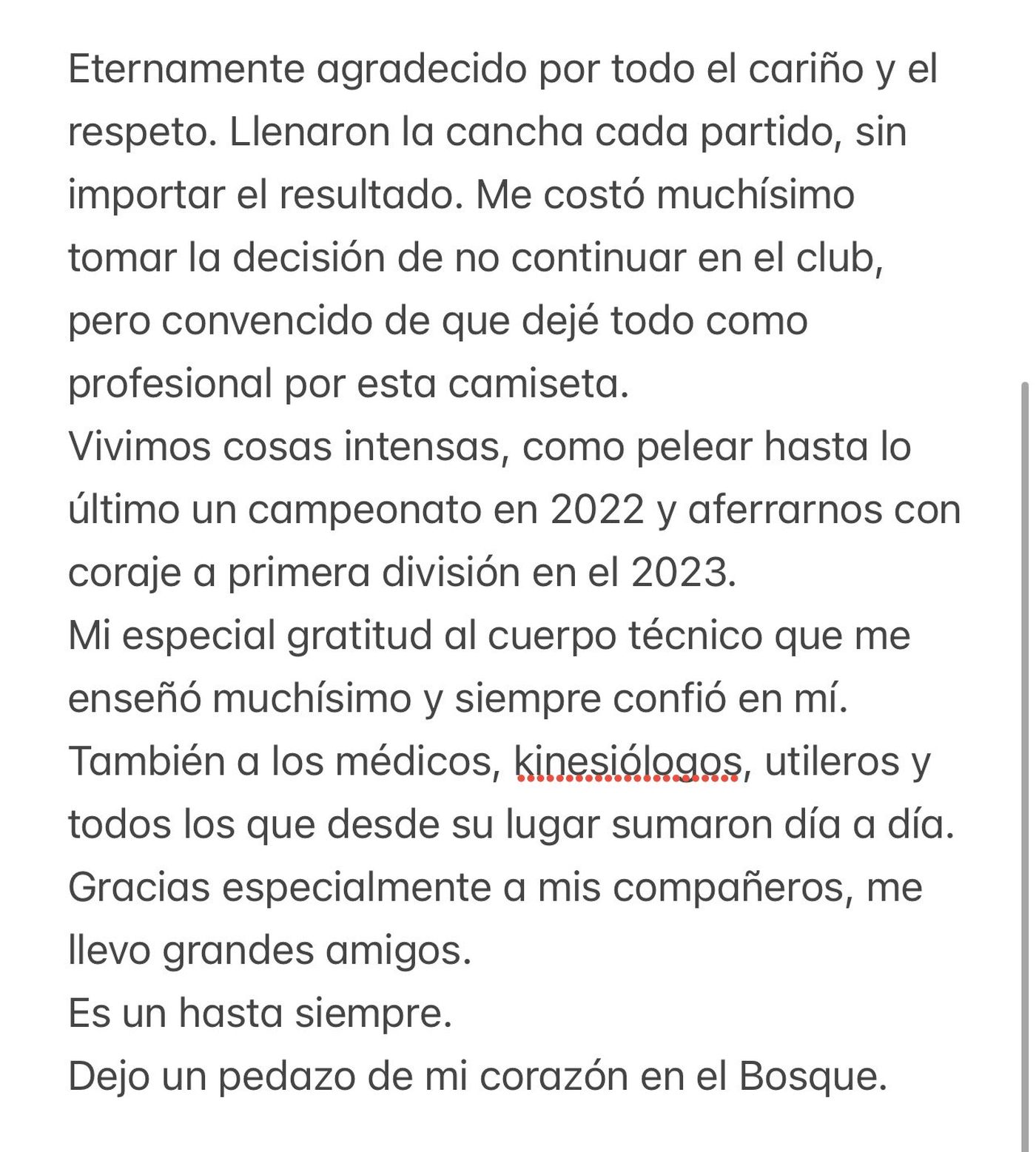 Dejo un pedazo de mi corazón: la emotiva despedida de Nicolás Colazo de ...