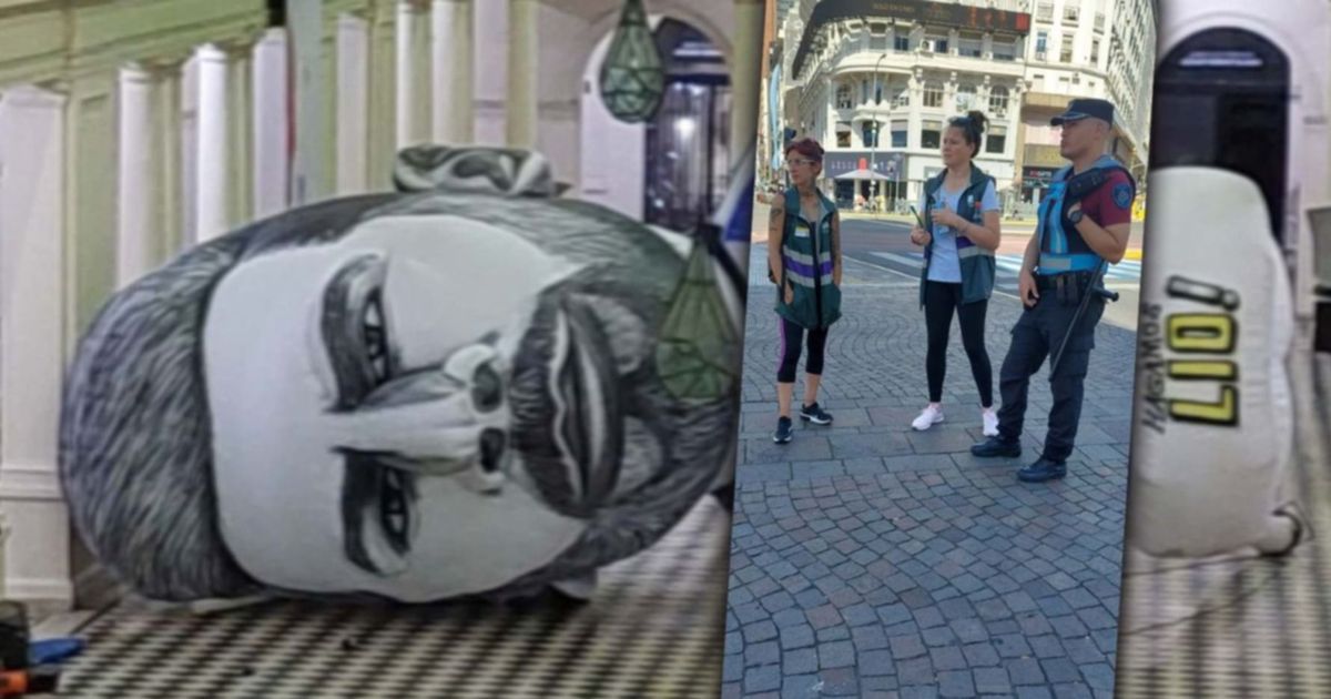 No dejaron que el Messi gigante creado en La Plata sea inflado en el ...