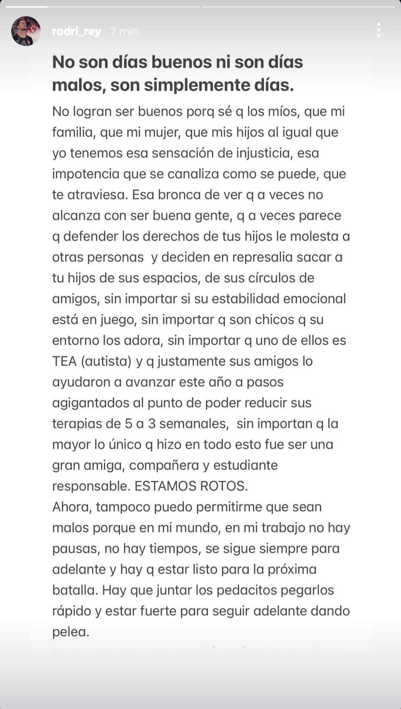 Rodrigo Rey fue a la Justicia y sigue con su lucha con la escuela de La ...