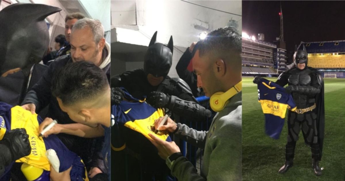 El Batman solidario visitó La Bombonera y los jugadores de Boca le ...