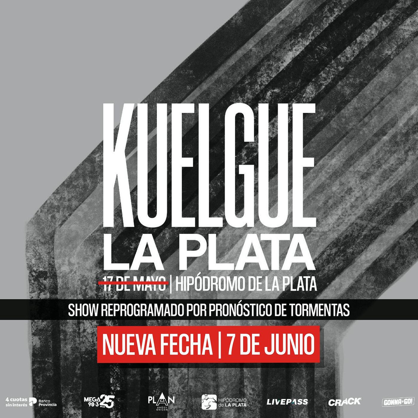 El recital de El Kuelgue en el Hipódromo fue reprogramado debido a las tormentas que llegan a La ...