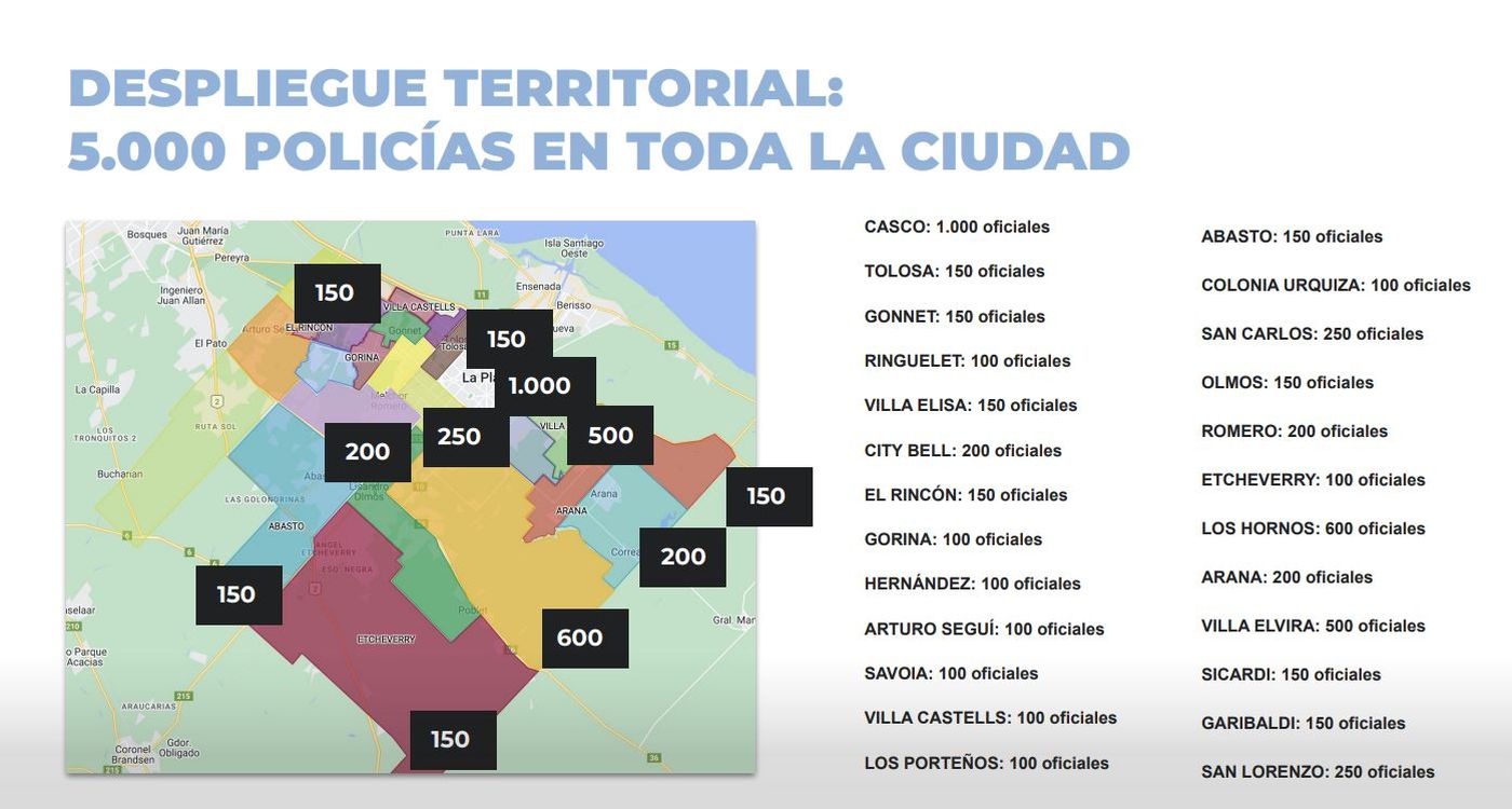 El mapa que muestra dónde estarán los 5.000 agentes de la Policía de la ...