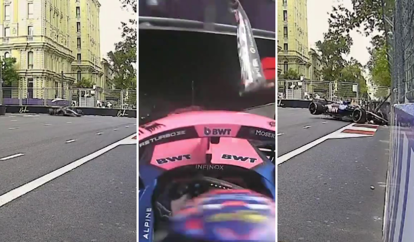 Video: así fue el violento choque de Franco Colapinto en la clasificación del GP de Azerbaiyán